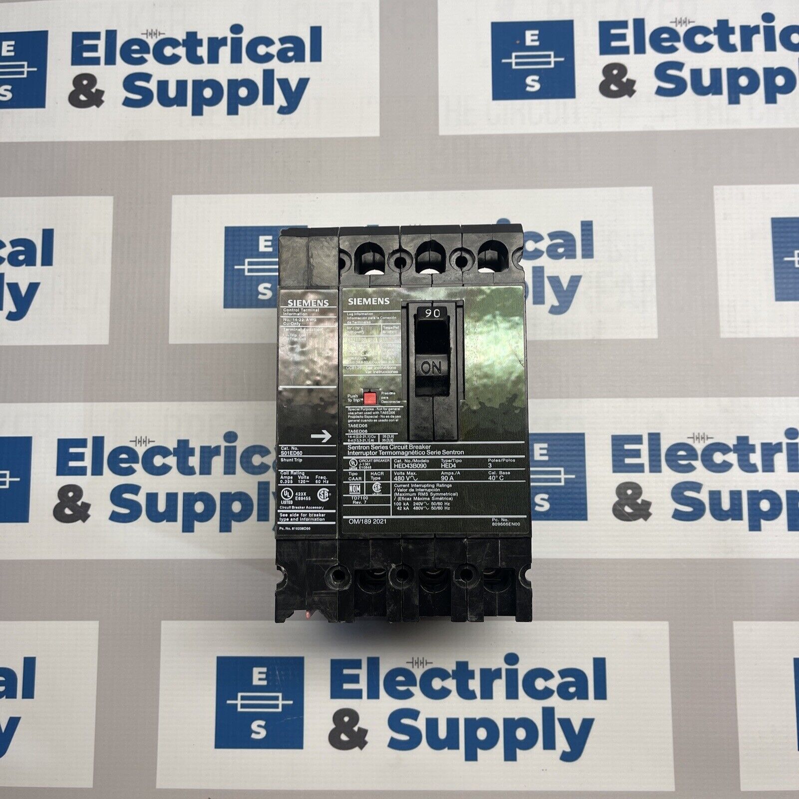 HED43B090 W Shunt S01ed60 Siemens 480V 90A Sentron Series HED Circuit ...