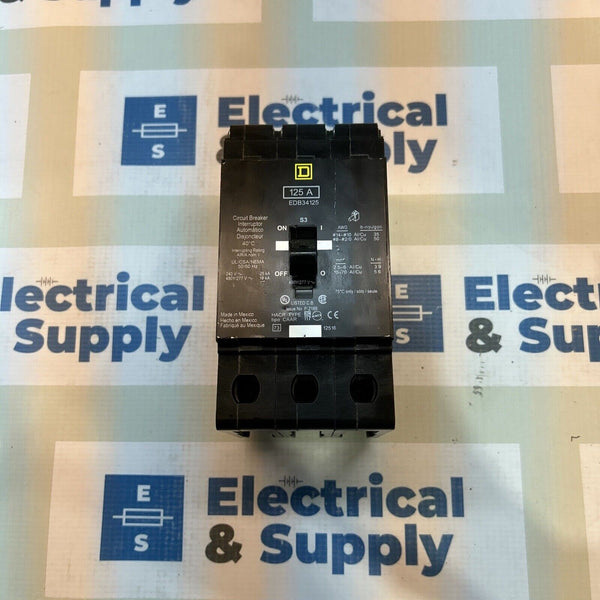 EDB34125 | Square D | 125 Amp | 480 Volt | 3 Pole | Surplus Type EDB C ...