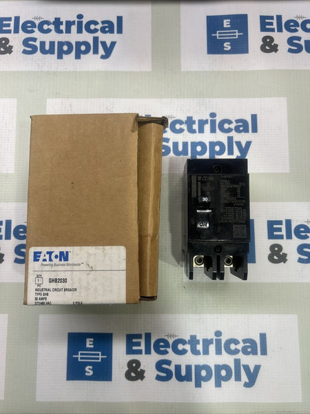 GHB2030 | Eaton | 30 Amp | 277/480 VAC | 2 Pole | Circuit Breaker | Wa ...