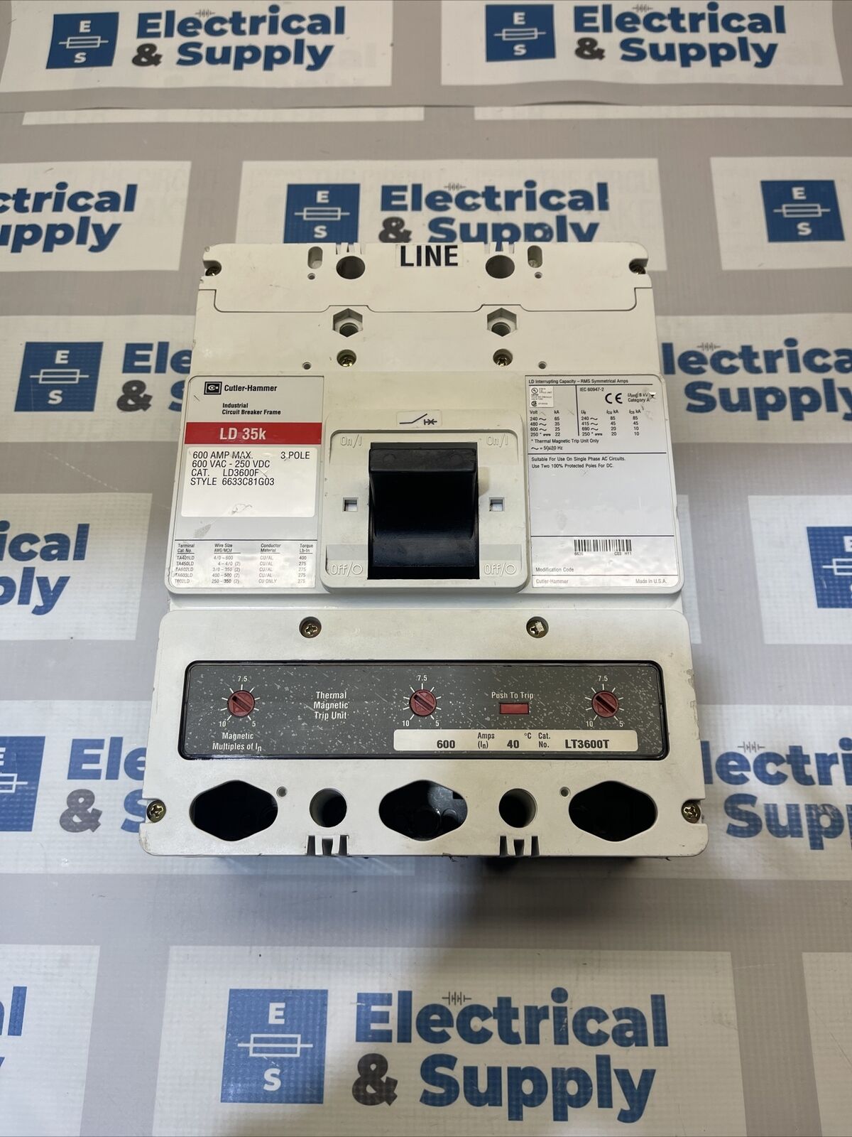 LD3600F EATON 3 POLE 300 AMP NEW Surplus w LT3600T - Electrical and Supply