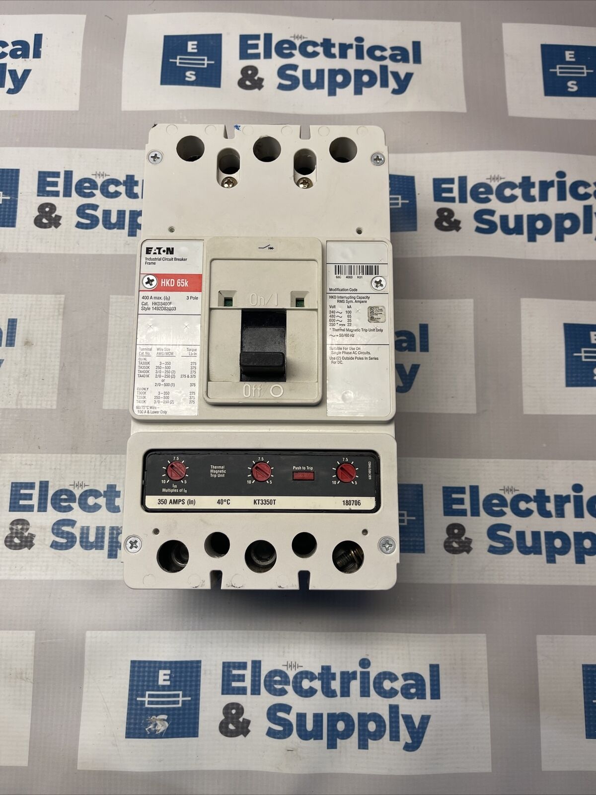 HKD3400F Eaton , 600 Volt, 3 Pole, Circuit Breaker WARRANTY kt3350t tr ...