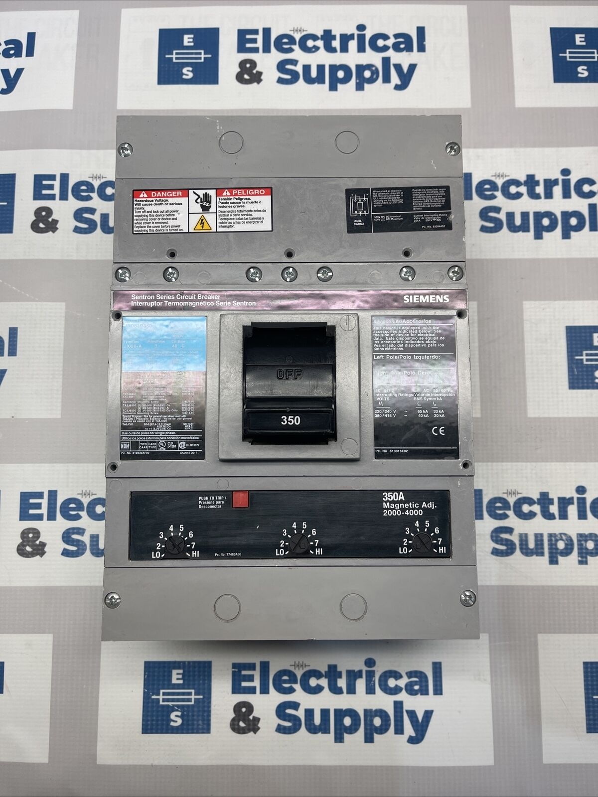 JXD63B350 - Siemens 350 Amp 3 Pole 600 Volt Bolt-On Molded Case Circui ...