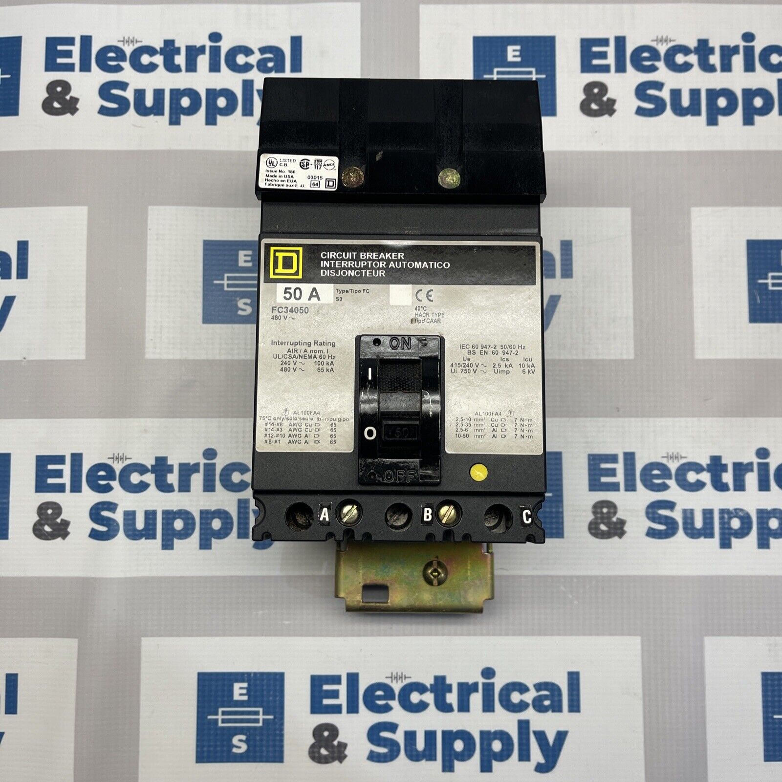Square D FC34050 50 Amp 480V 3 Pole 65k Circuit Breaker-Warranty 1 Yea ...