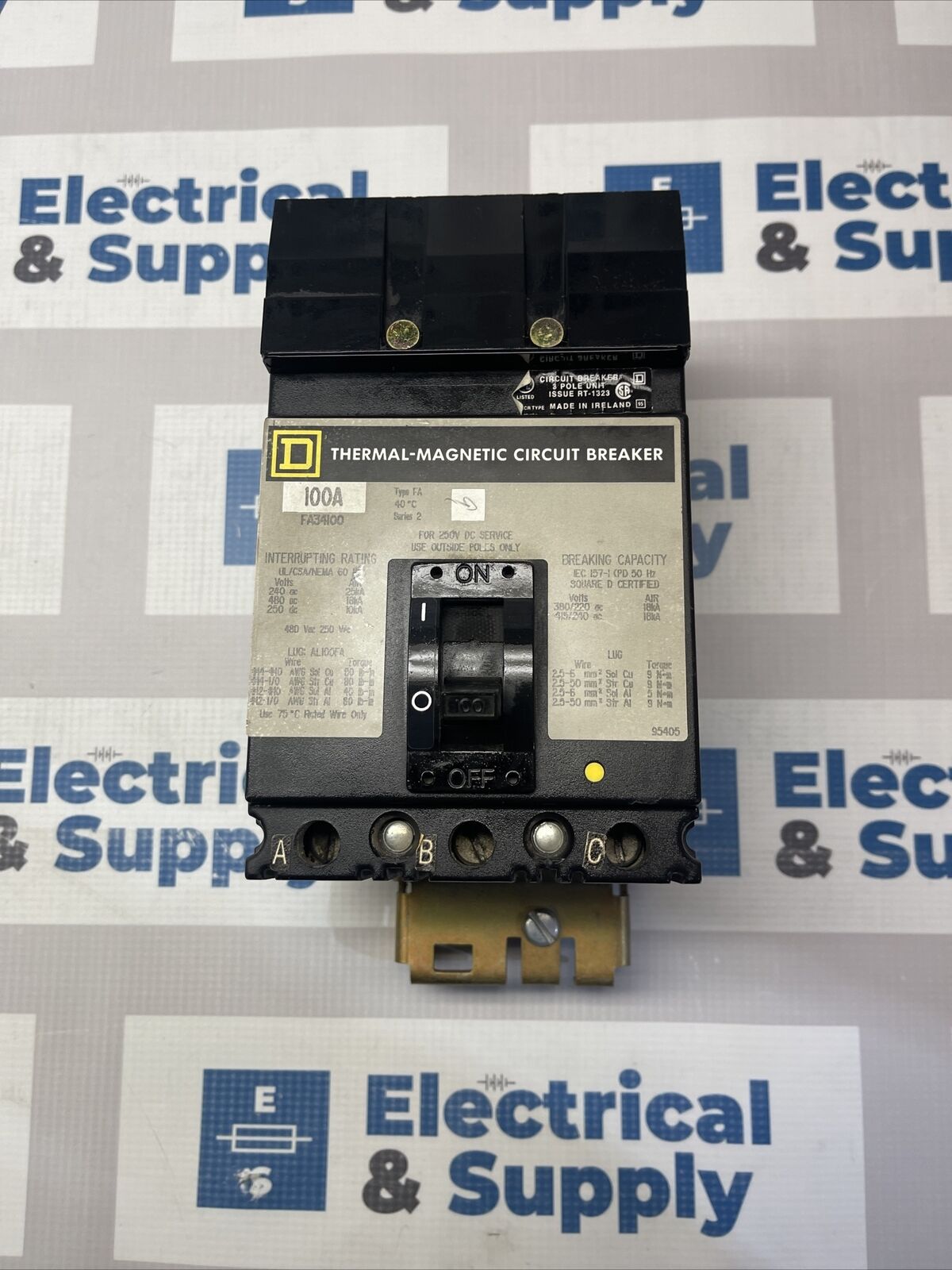 FA34100 | Square D | 100 Amp | 480 Volt | 3 Pole | New Surplus Circuit ...