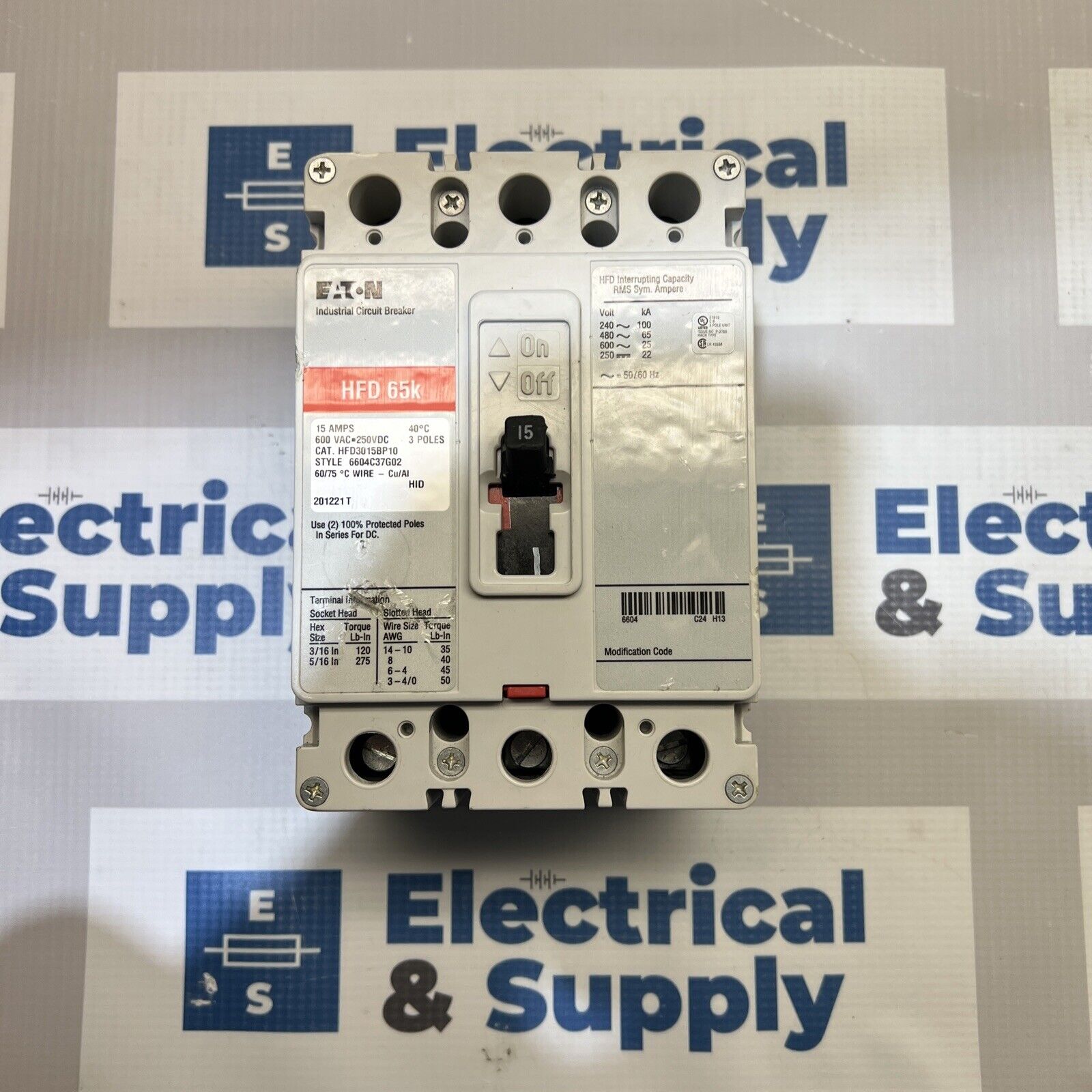 HFD3015 | Cutler-Hammer| 15 Amp | 600 Volt | 3 Pole | HFD 65K Circuit ...
