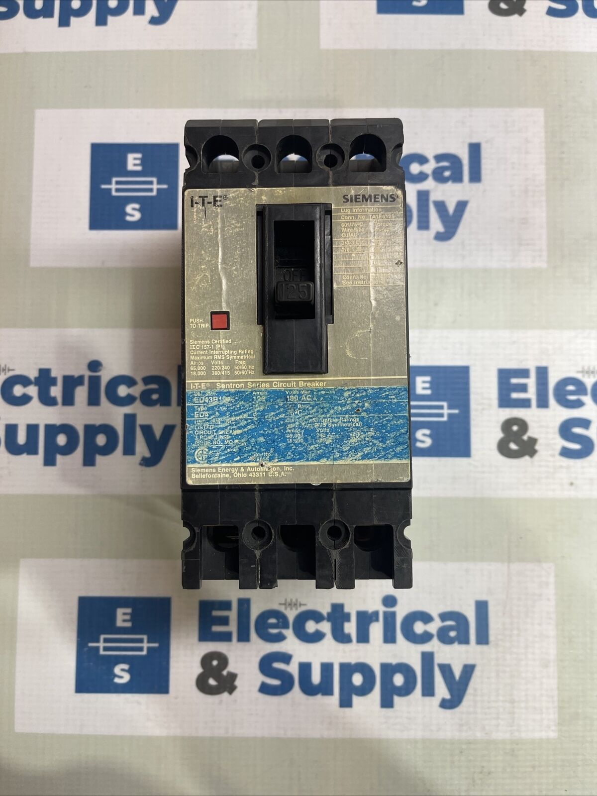 ED43B125 | Siemens | 125 Amp | 480 Volt | 3 Pole | Circuit Breaker ...