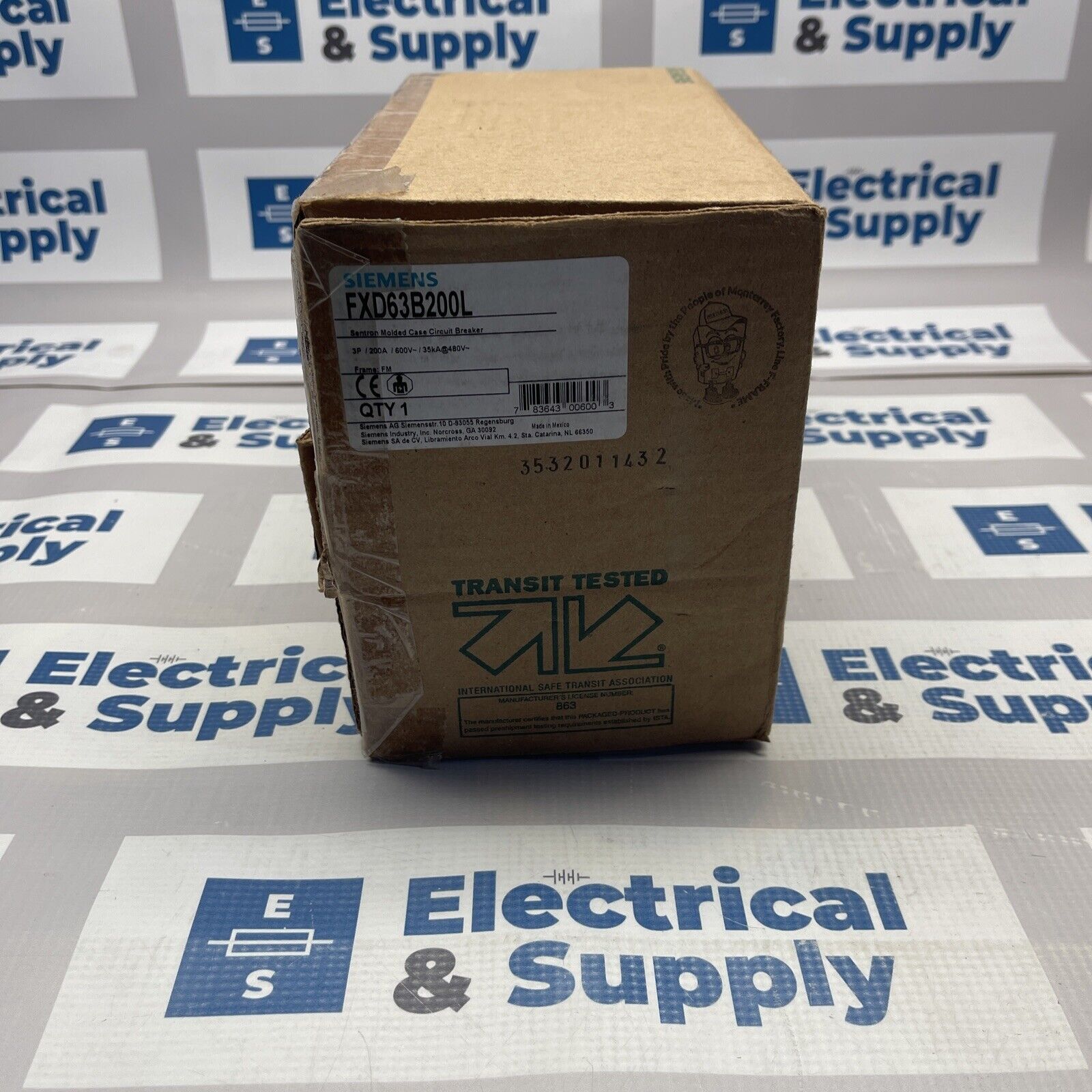 SIEMENS FXD63B200L SENTRON MOLDED CASE CIRCUIT BREAKER 3P 200A 600V NE ...