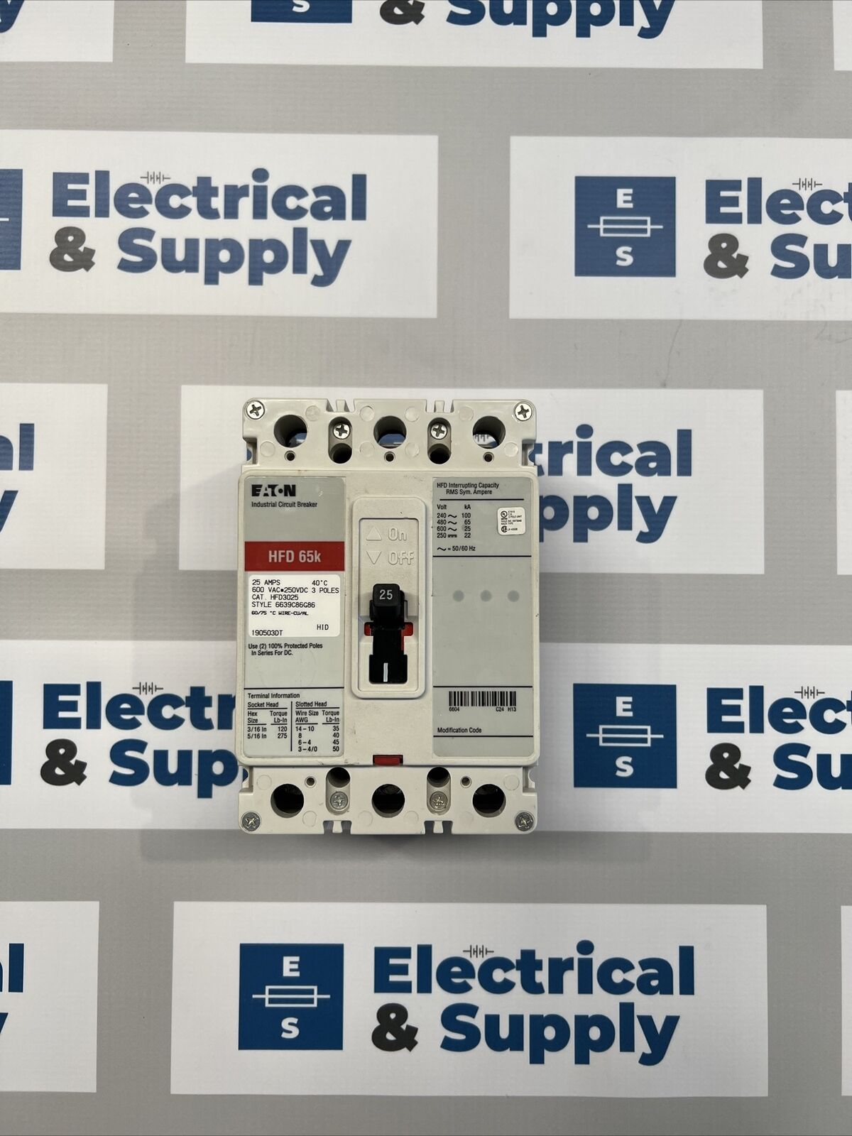 HFD3025 | Cutler-Hammer | 25 Amp | 600 Volt | 3 Pole | Circuit Breaker ...