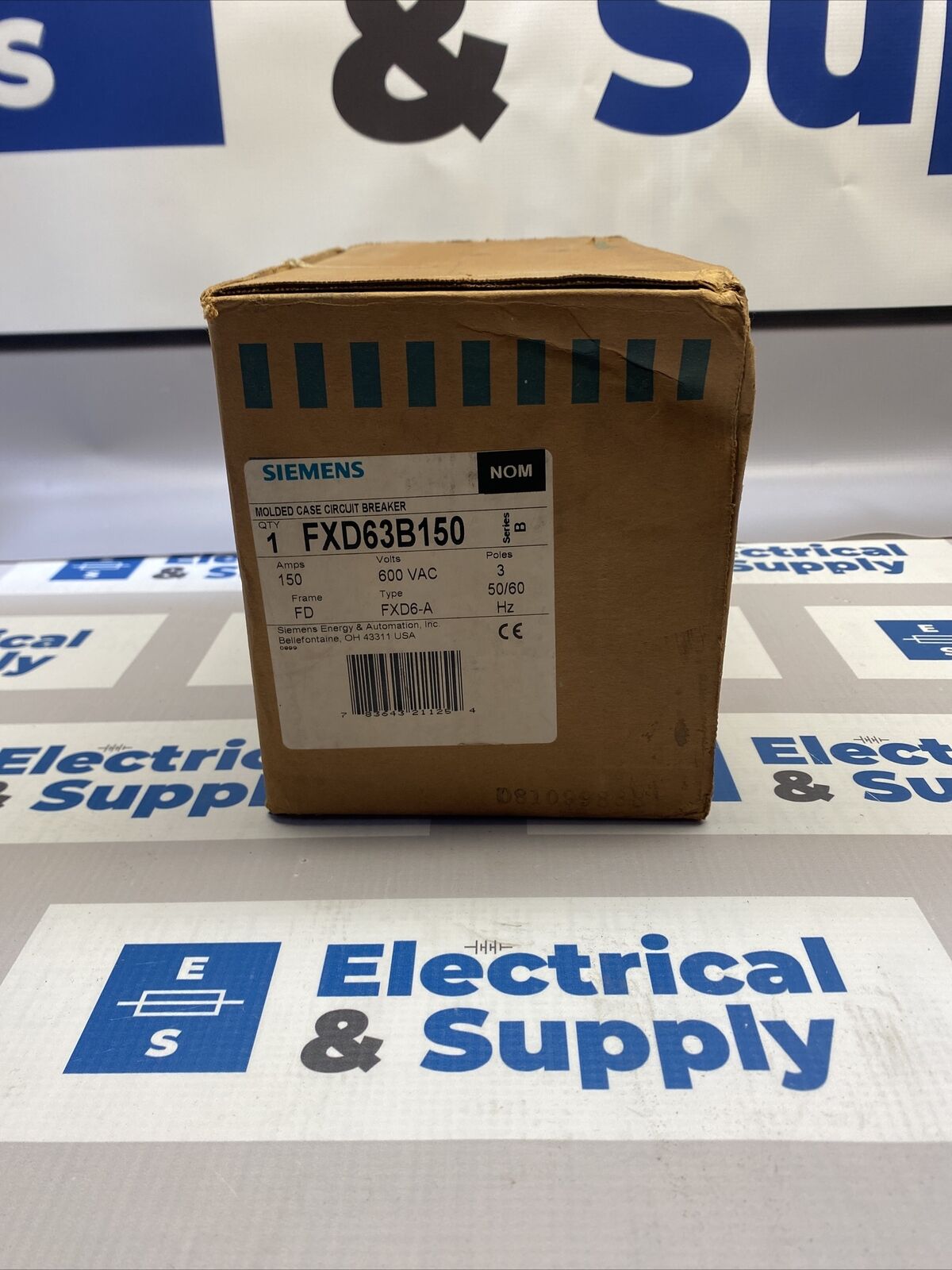 FXD63B150 | Siemens | 150 Amp | 600 Volt | 3 Pole | 22KA New Circuit B ...