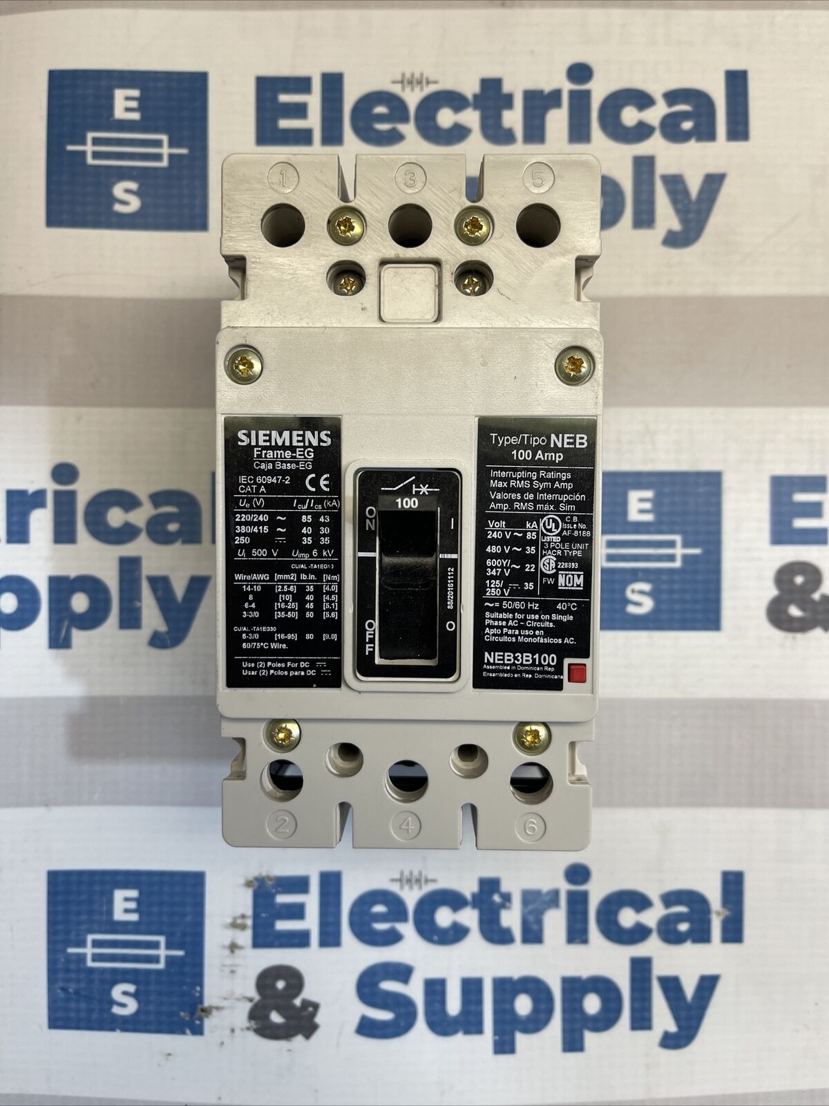 NEB3B100 SIEMENS 100 AMP MOLDED CASE CIRCUIT BREAKER RECON - Electrical ...