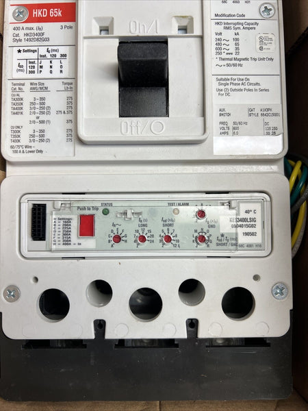 HKD3400F | Eaton | 400 Amp TRIP | 600 Volt | 3 Pole | Circuit Breaker ...