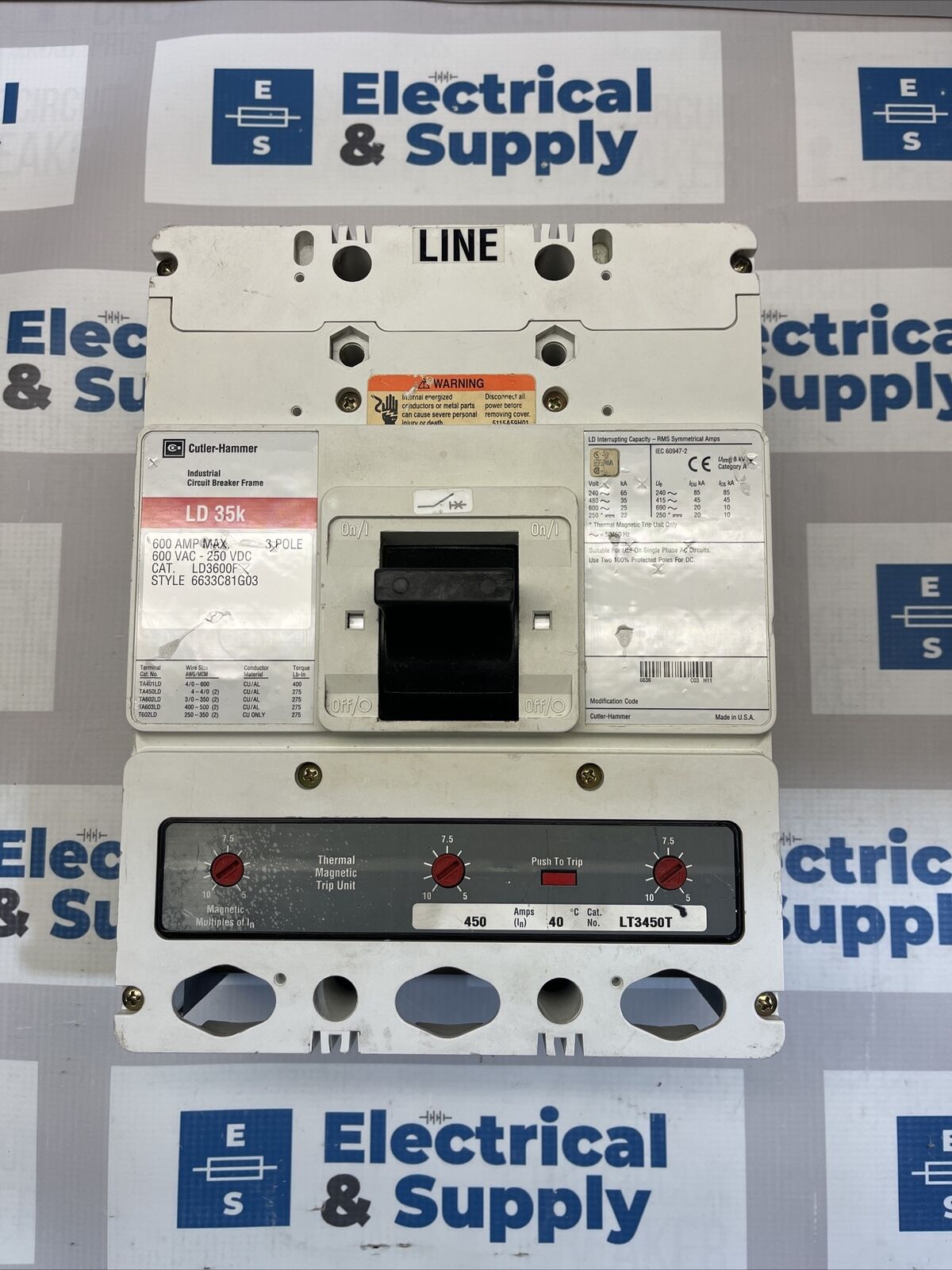 LD3600F Cutler,Eaton, Westinghouse 450A 600V Recon LT3450T - Electrical ...