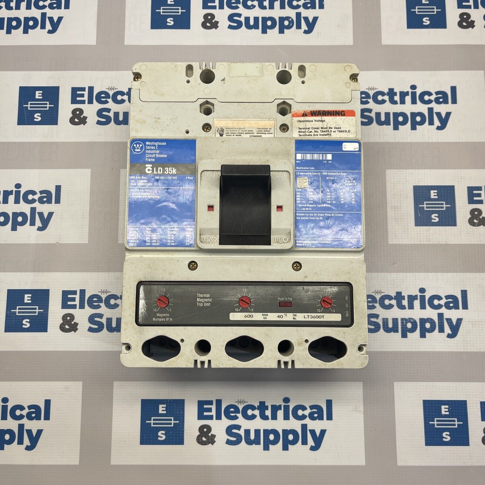 LD3600F Cutler,Eaton, Westinghouse 600 Amp 600V Recon LT3600T ...