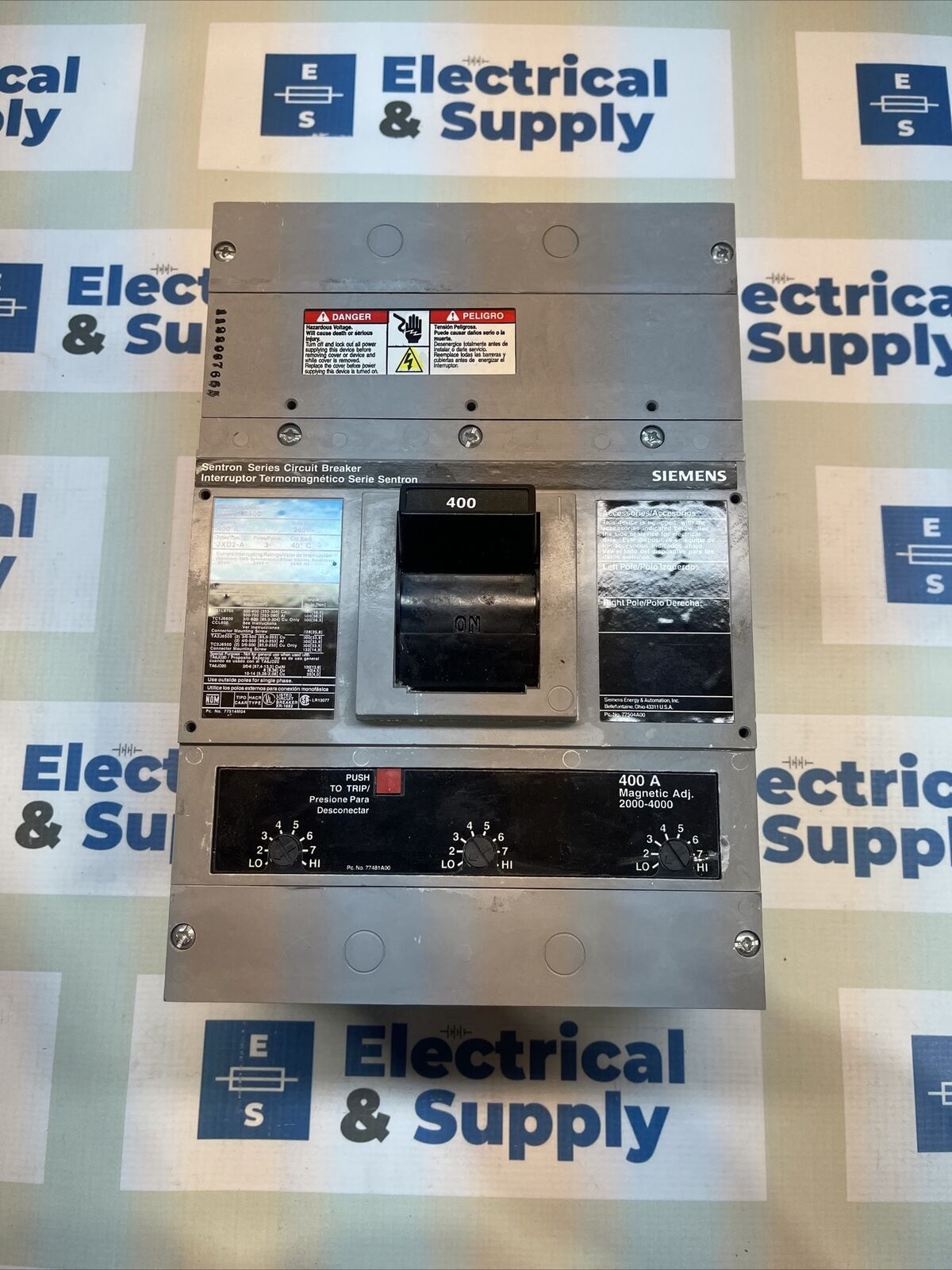 JXD23B400 Circuit Breaker 400 Amp JXD2-A 3-Pole 240V 65kA New Pull Out ...