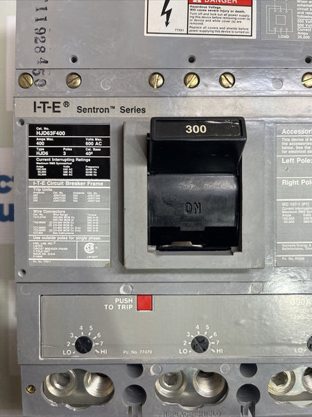 SIEMENS HJD63F400 HJD63F400 300A TRIP - Electrical and Supply