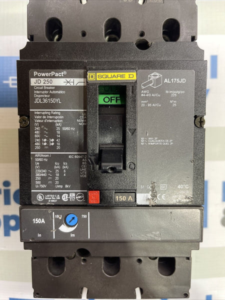 JDL36150 Square D 150A - Electrical and Supply