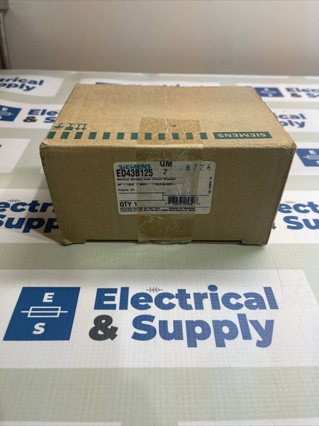ED43B125 | Siemens | 125 Amp | 480 Volt | 3 Pole | New Open Box Circui ...