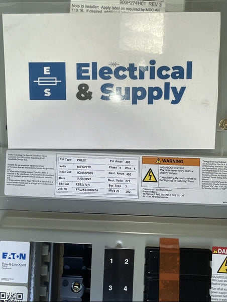 400 AMP 480V MAIN LUG 42 SPACE 3PHASE 4 WIRE **COMPLETE MLO PANEL** NE ...