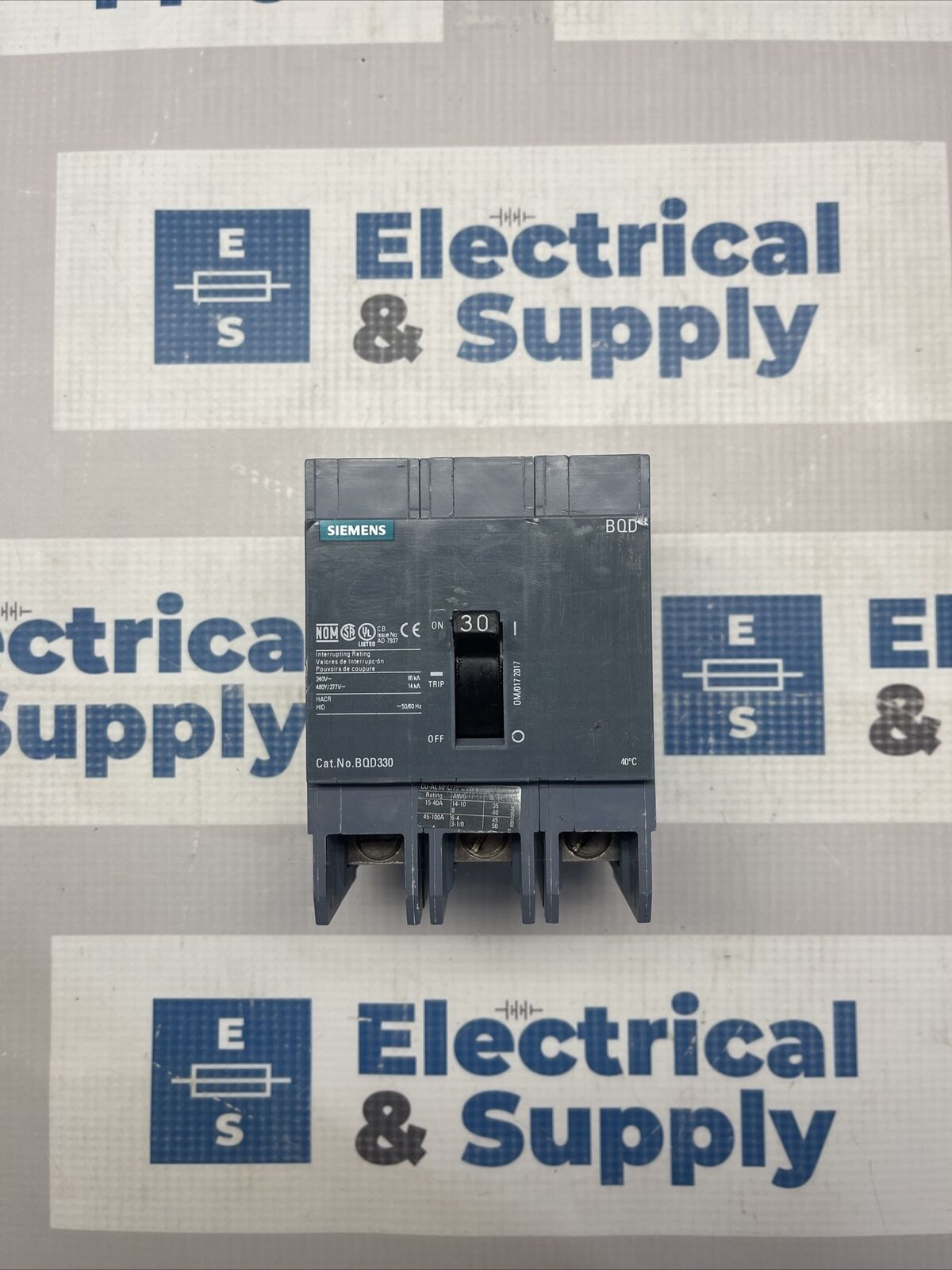 BQD330 | Siemens | 30 Amp | 480 Volt / 14 KA | 3 Pole | Circuit Breake ...