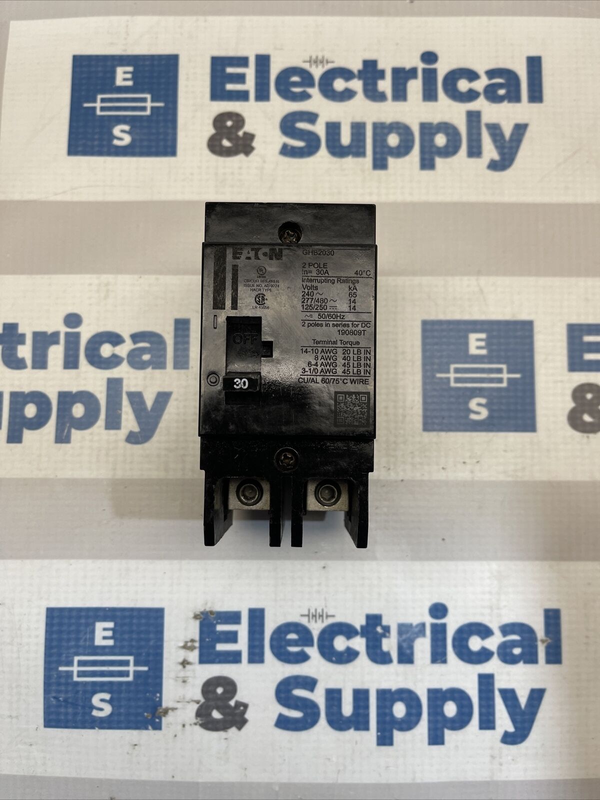 GHB2030 | Eaton | 30 Amp | 277/480 VAC | 2 Pole | Circuit Breaker | Wa ...