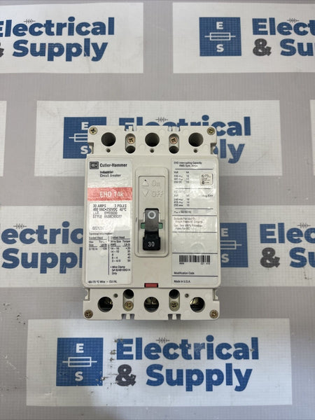 Cutler-Hammer/Eaton | EHD3030 | 30 Amp | 480 Volt | 3 Pole | Reconditi ...