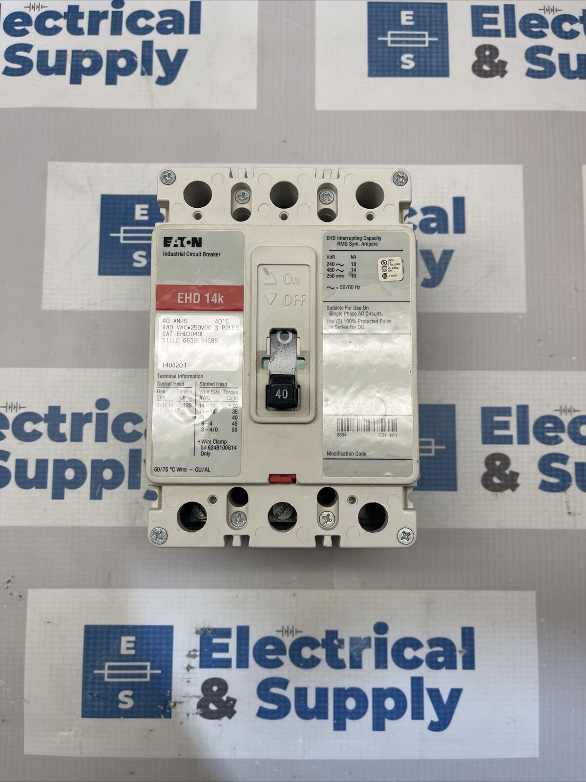 Cutler-Hammer | EHD3040L | 40 Amp | 480 Volt | 3 Pole | New Surplus Ci ...