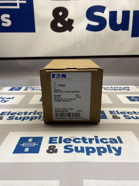 Eaton | FD3030 | 30 Amp | 600 Volt | 3 Pole | Circuit Breaker ...