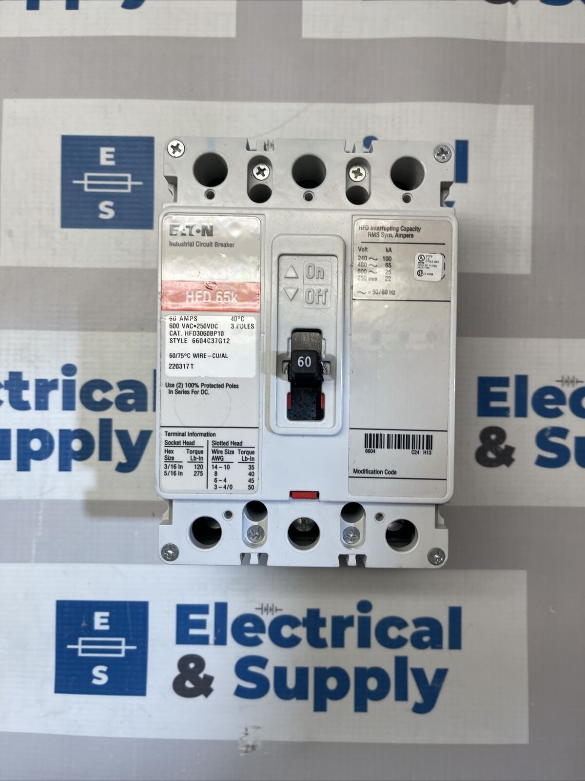 Cutler-Hammer | HFD3060 | 60 Amp | 600 Volt | 3 Pole | Circuit Breaker ...
