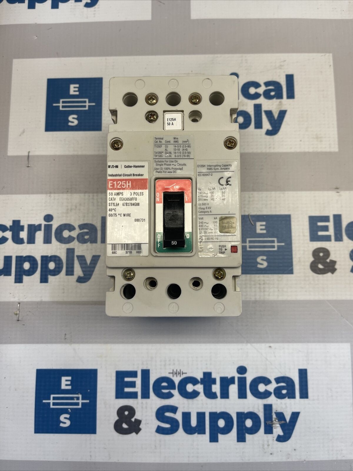 Eaton | EGH3050FFB | 50 Amp | 600Y/347VAC | 3 Pole | E125H New Circuit ...